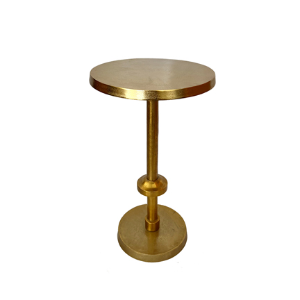 Furniture, Burnished Gold Martini Table - Faceted - Linen Effects