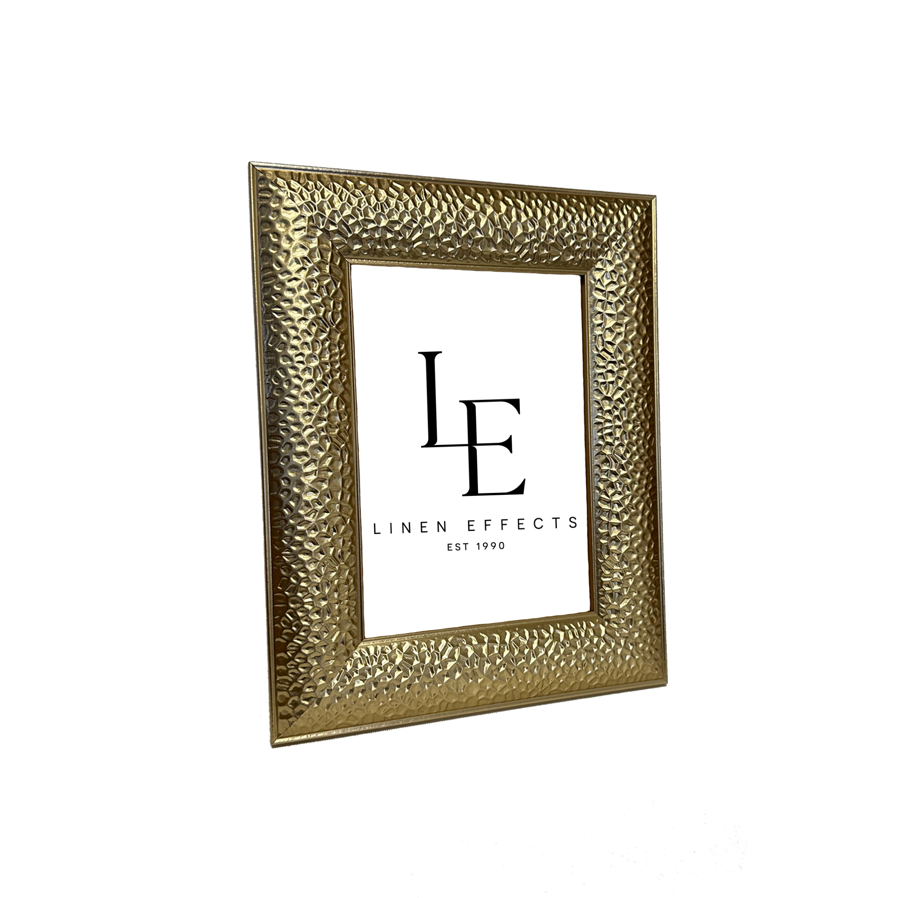 Picture Frame - Gold Hammered - 3 Sizes - Linen Effects