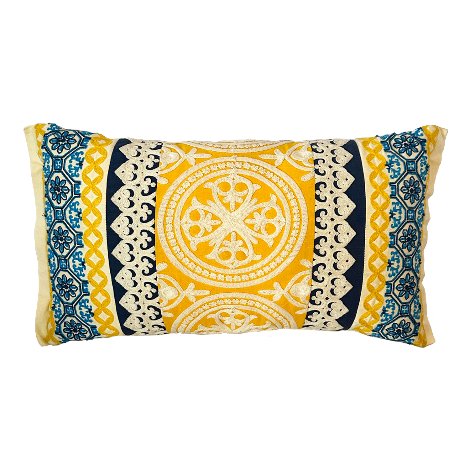 Pillow, Yellow and Blue Moroccan - Linen Effects